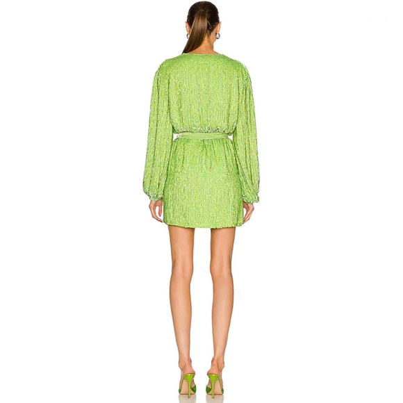 Retrofete | Dresses | Retrofete Gabrielle Robe Dress In Lime Green ...